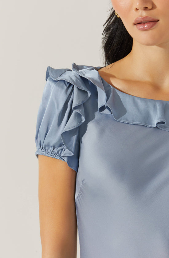 Auden Satin Ruffle Midi dress - ASTR the Label