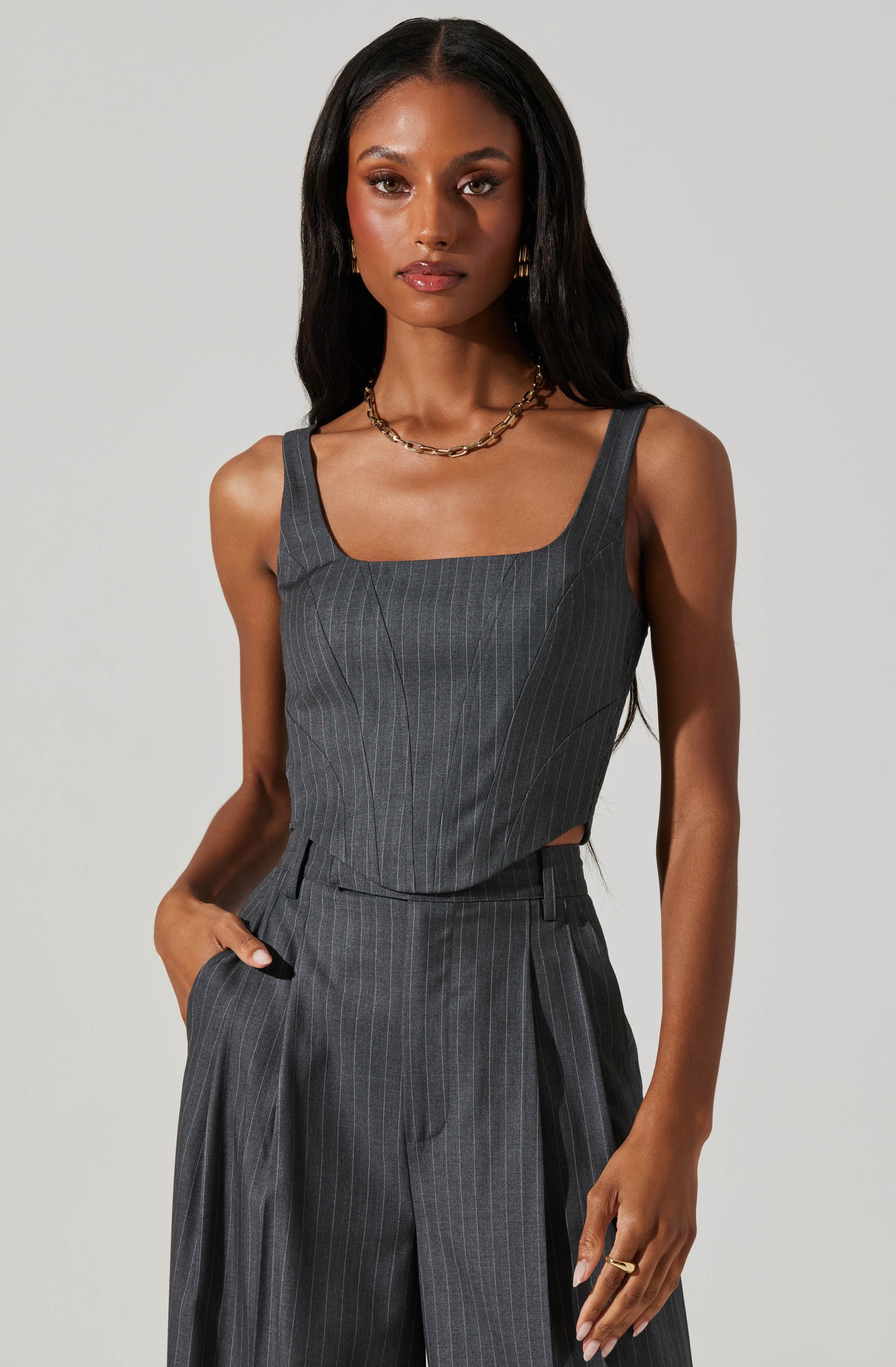 Nivia Pinstripe Corset Top– ASTR the Label