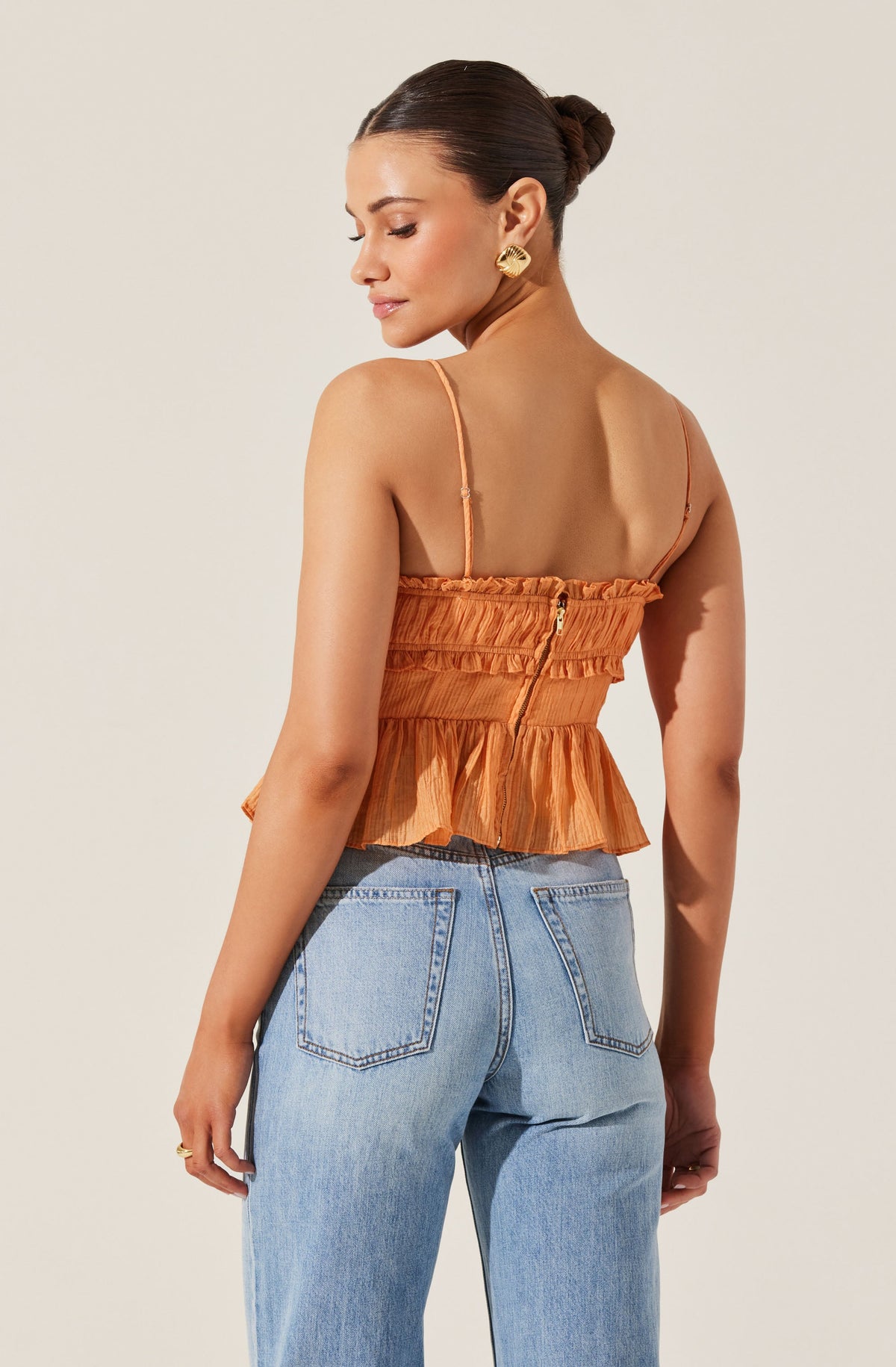 Sylvan Shirred Peplum Top– ASTR the Label Sylvan Shirred Peplum Top– ASTR the Label