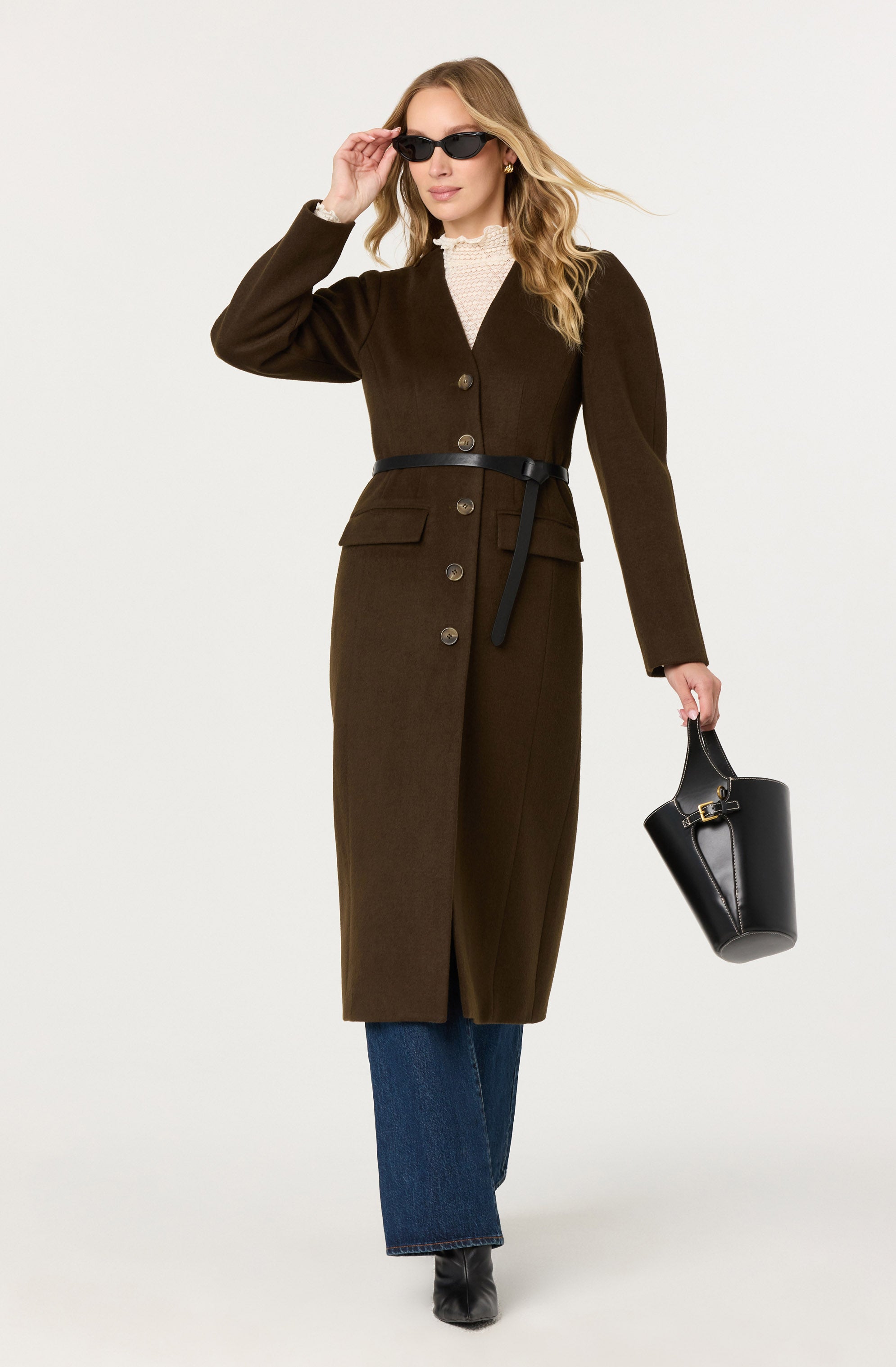 Glorimar Belted Longline Coat - ASTR the Label