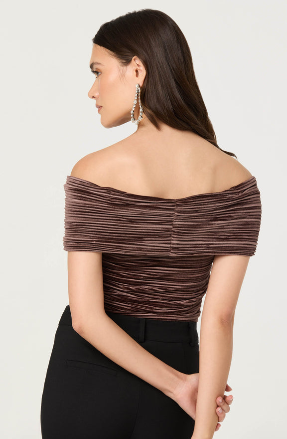 Mallina Velvet Off Shoulder Top - ASTR the Label
