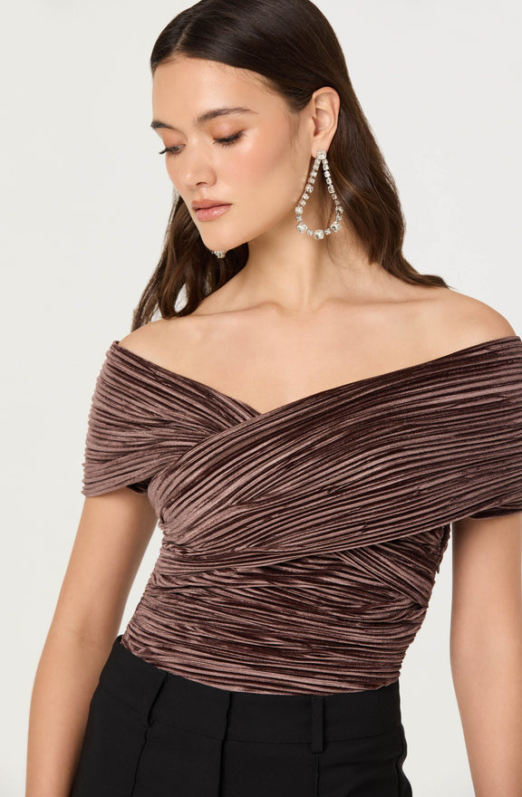 Mallina Velvet Off Shoulder Top - ASTR the Label