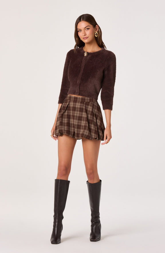 Fuzzy Cropped Cardigan - ASTR the Label