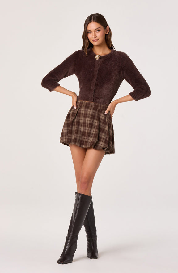 Fuzzy Cropped Cardigan - ASTR the Label